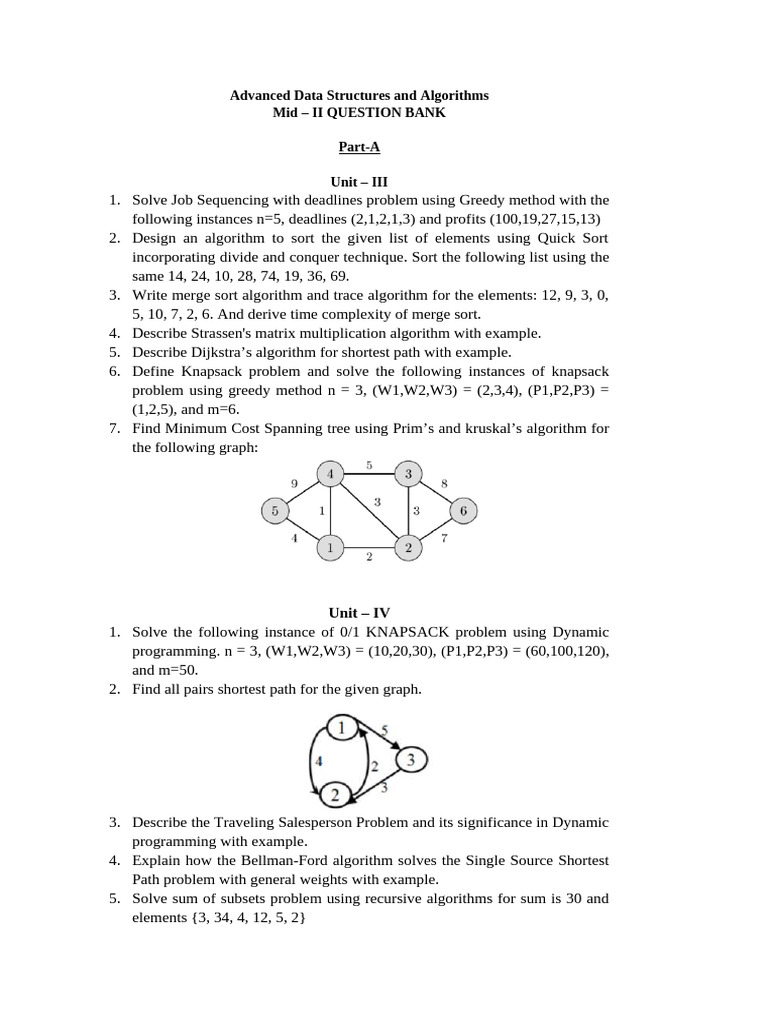 Modified Adsa Mid-II QB 2025 | PDF | Dynamic Programming | Discrete ...