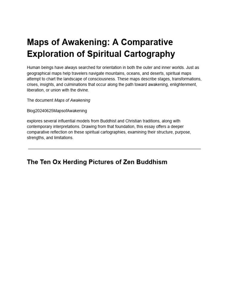 Maps of Awakening - A Comparative Exploration of Spiritual Cartography ...