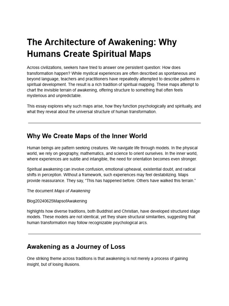 The Architecture of Awakening - Why Humans Create Spiritual Maps | PDF ...
