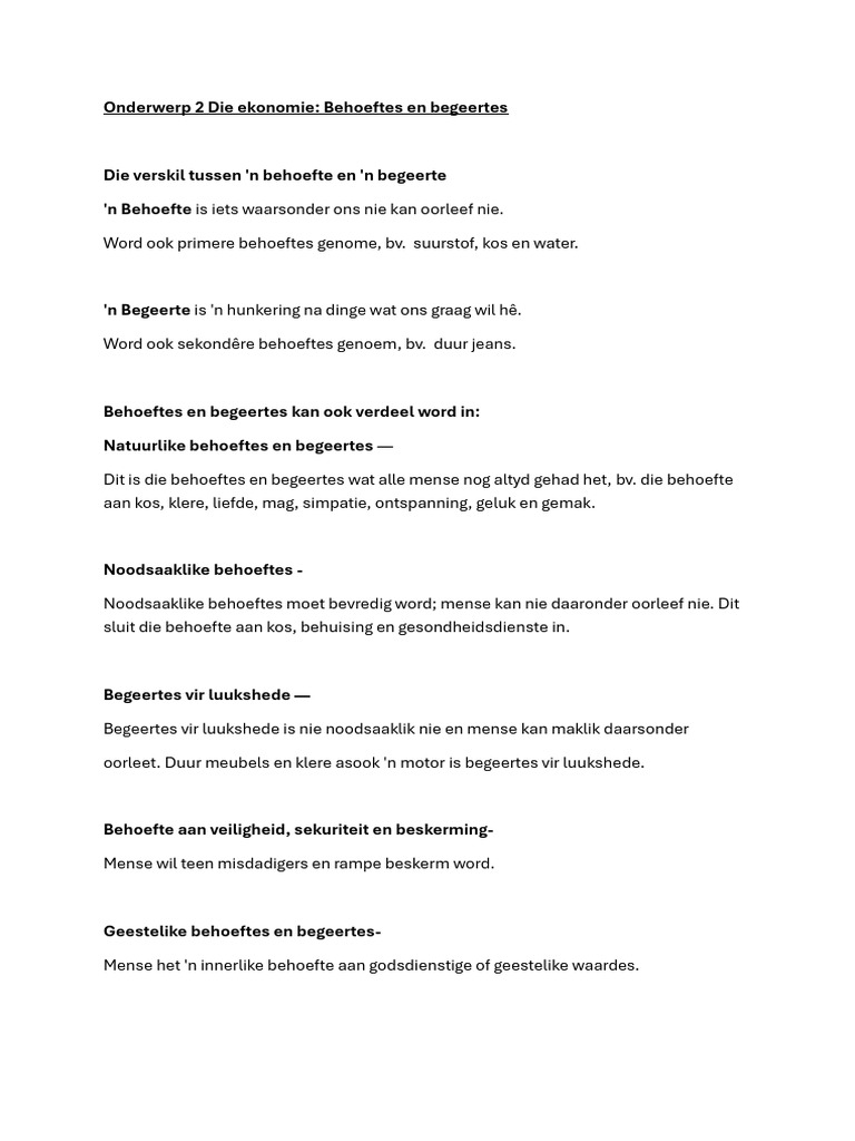 Graad 7 EBW Onderwerp 2 | PDF