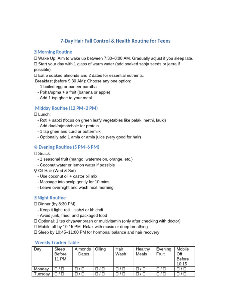 Hair Fall Control Routine | PDF