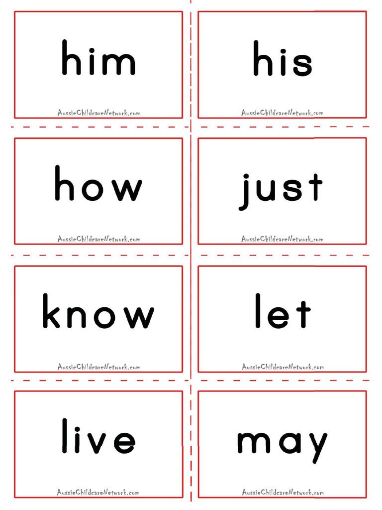 Dolch First Grade Sight Words Flashcards 3 | PDF