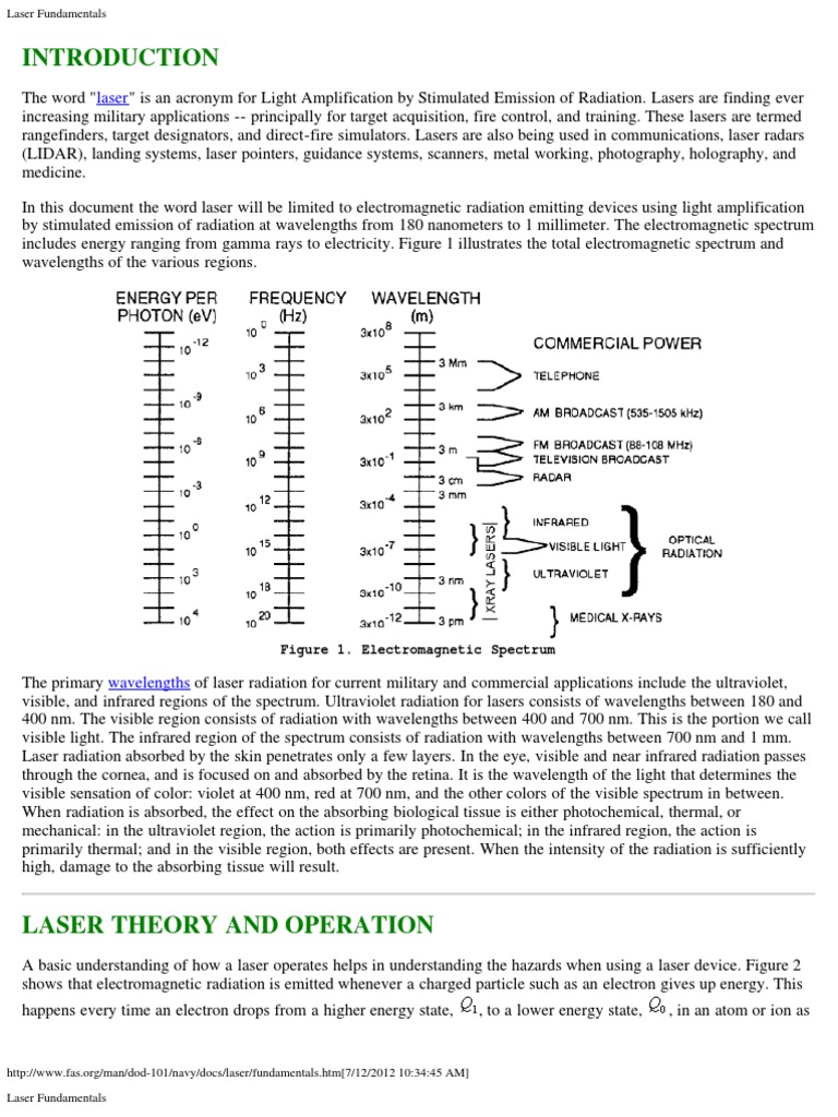 Laser: Figure 1. Electromagnetic Spectrum | PDF | Laser | Reflection ...