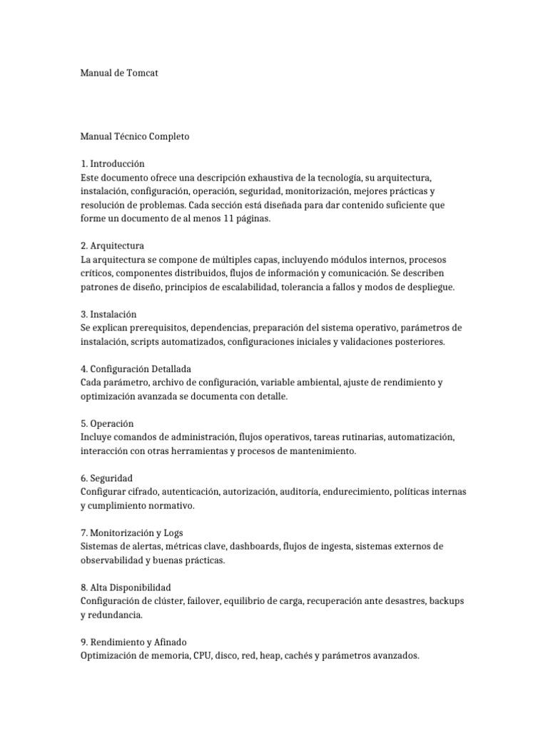 Manual Tomcat 11pages | PDF | Grupo de computadoras | Escalabilidad