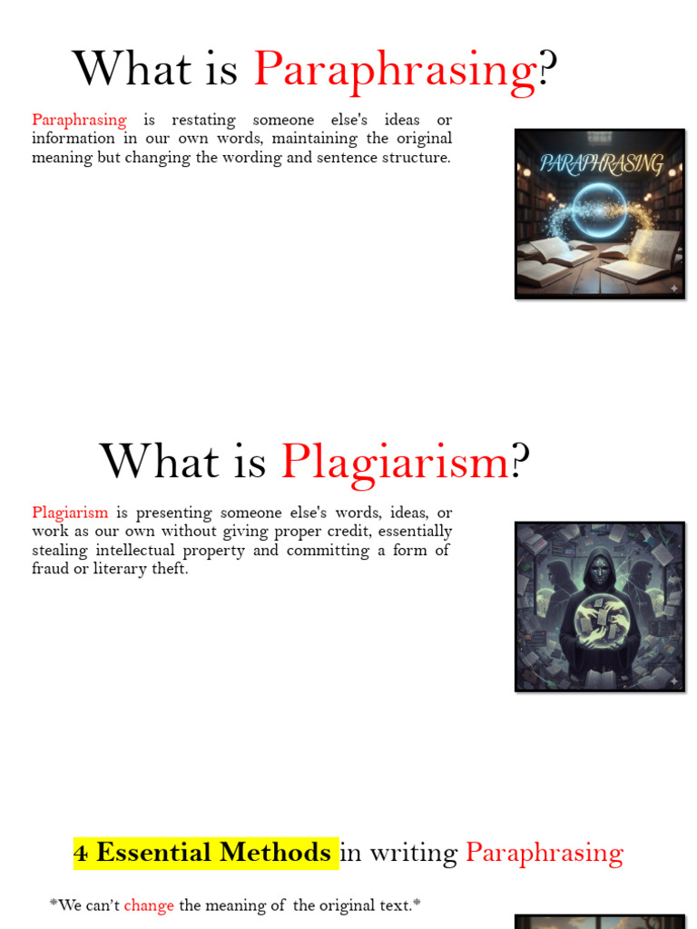 Paraphrasing and Summarising PDF | PDF | Plagiarism