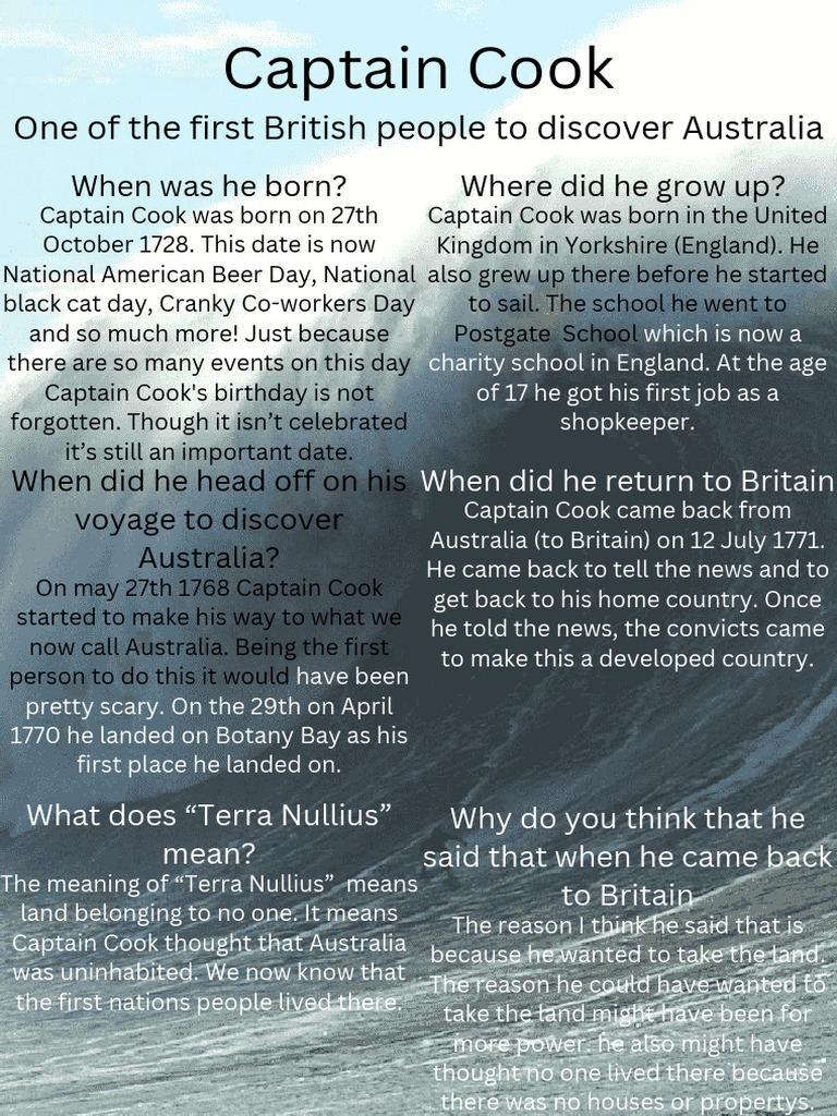 Captain Cook One of The First British Peoplem | PDF