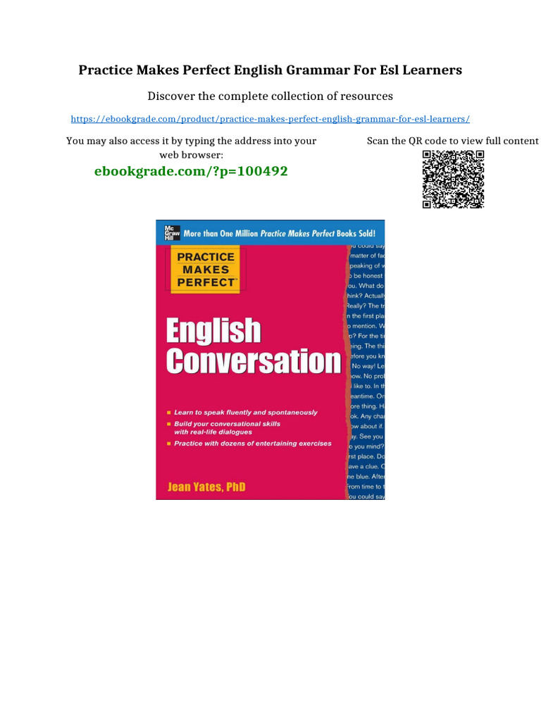 Practice Makes Perfect English Grammar For ESL Learners Digital ...