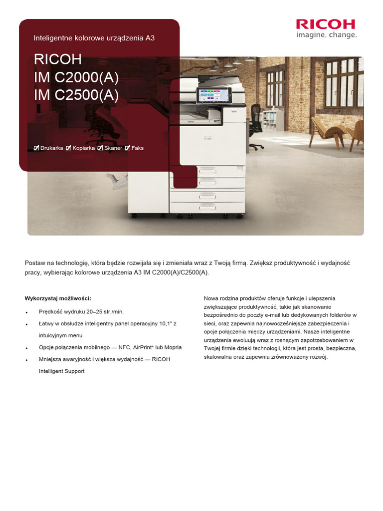 Ricoh IM C2000 | PDF
