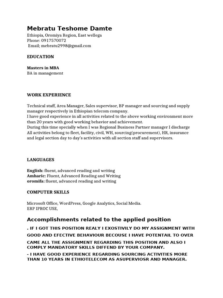 Meb CV | PDF