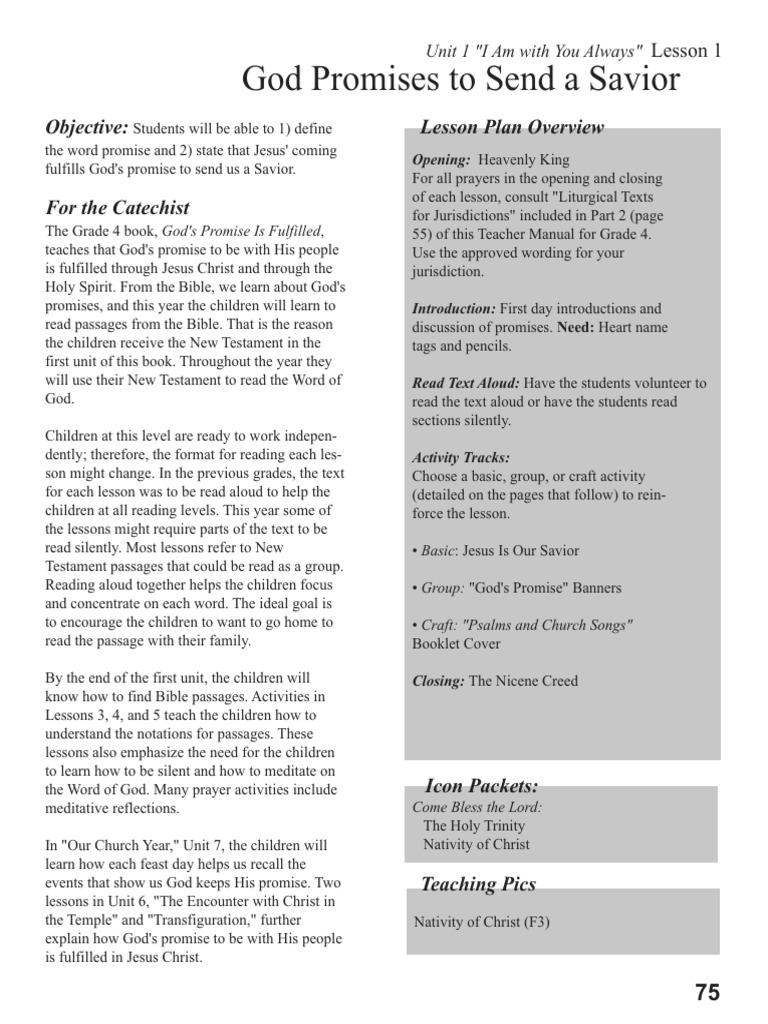 Grade 4 Teacher Manual Lesson 01 | PDF | God The Father | Glory (Religion)