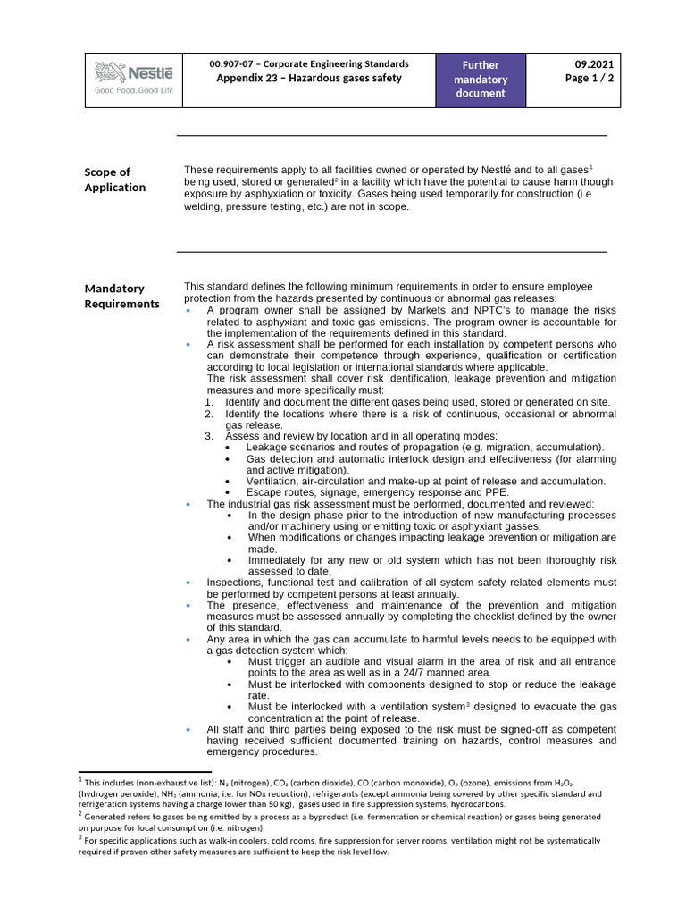 Appendix 23 - Hazardous Gases Safety | PDF | Carbon Dioxide | Ammonia
