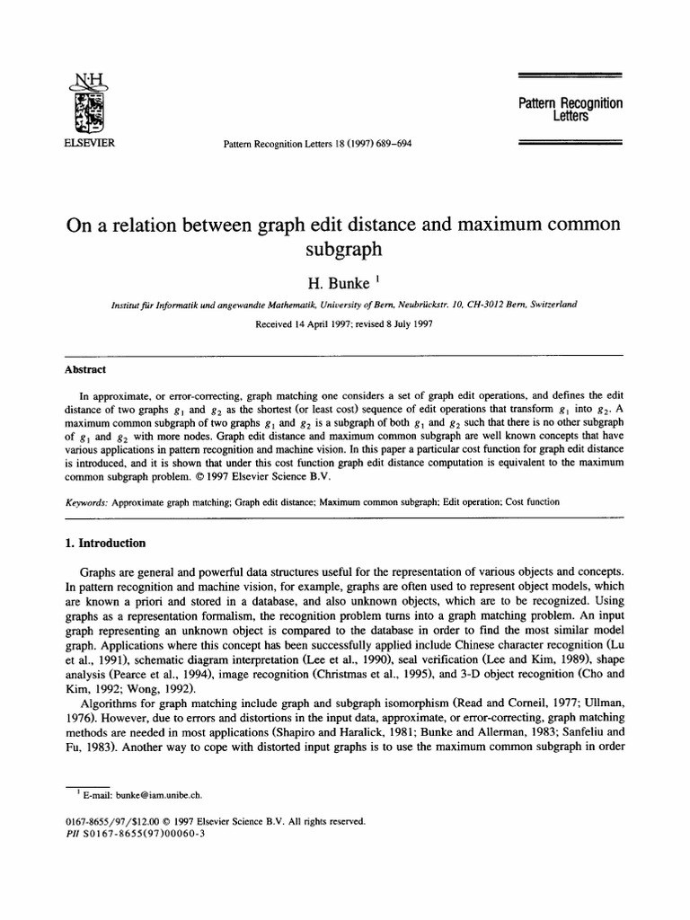 On A Relation Between Graph Edit Distance and Maximum Common Subgraph ...