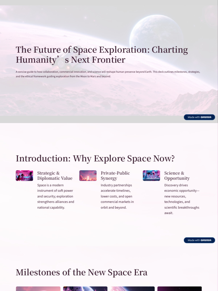The Future of Space Exploration Charting Humanitys Next Frontier | PDF ...