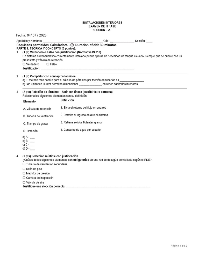 01_exa III Fase Inst Interiores 2025 v1 Ok_paquete - Copia | PDF ...
