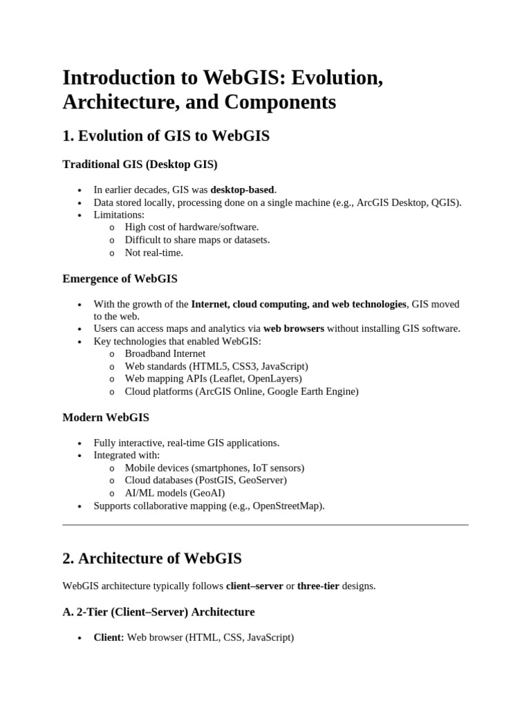 Introduction To WebGIS Unti2 | PDF | Geographic Information System ...