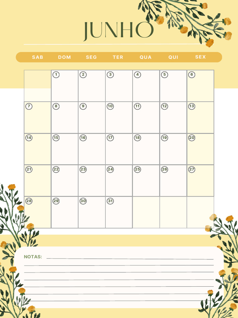 Planner Calendário Mensal Maio 2023 Flores - 20250531 - 185114 - 0000 | PDF