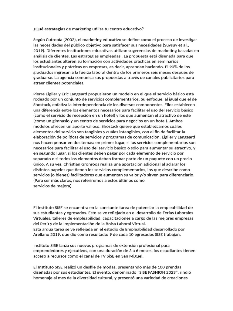 Qué estrategias de marketing utiliza tu centro educativo | PDF ...