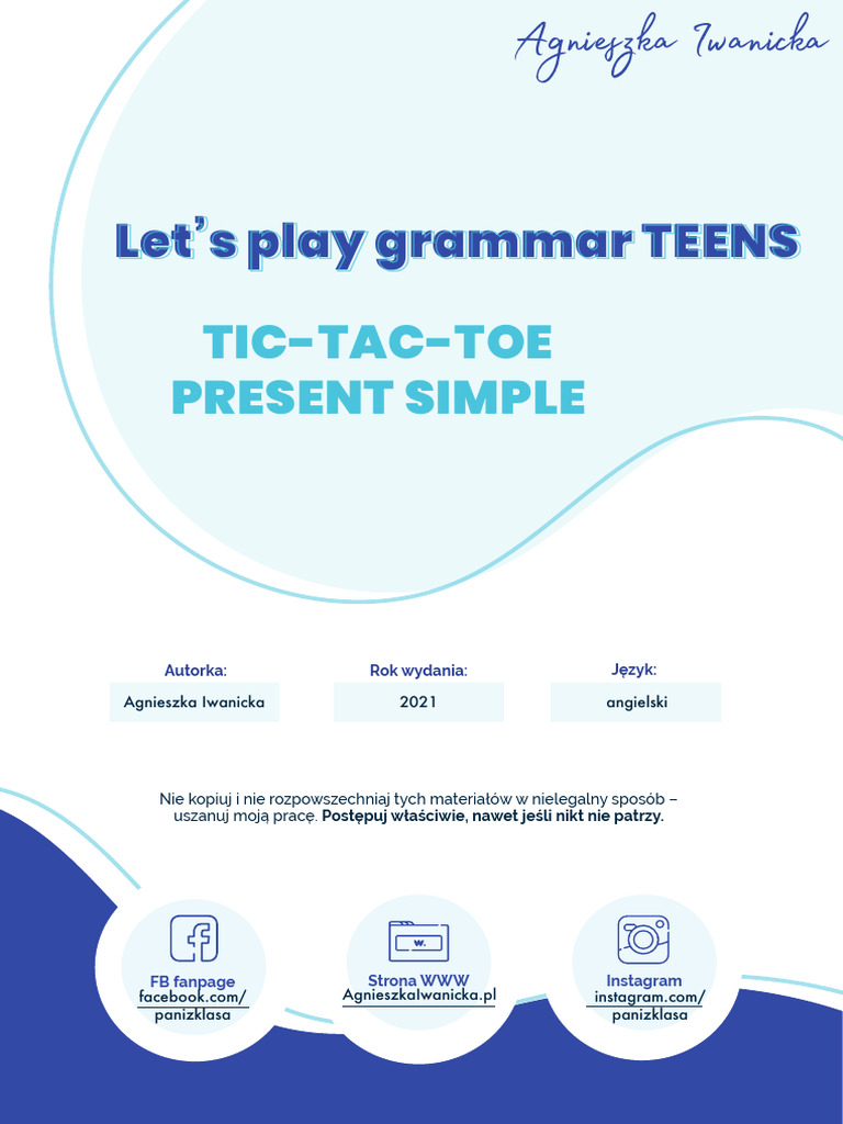 TIC-TAC-ToE - Present Simple | PDF