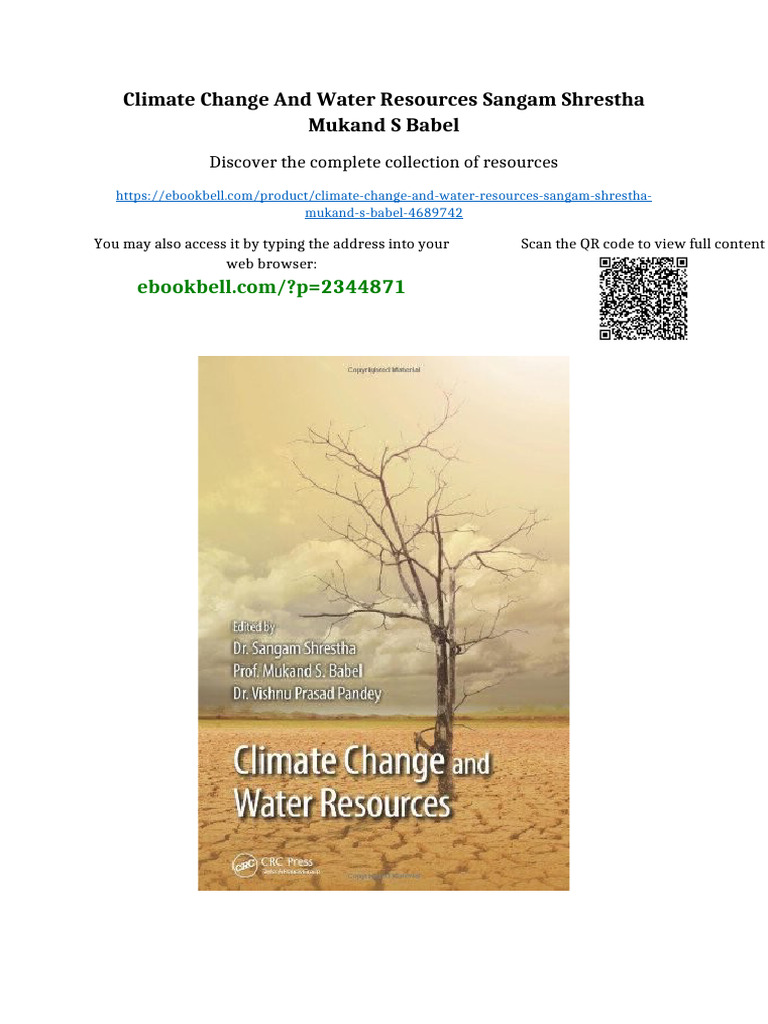 Climate Change and Water Resources Sangam Shrestha Mukand S Babel ...