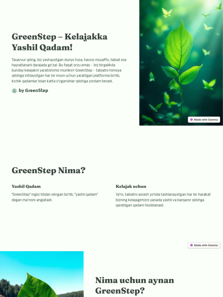 GreenStep Kelajakka Yashil Qadam (2) | PDF