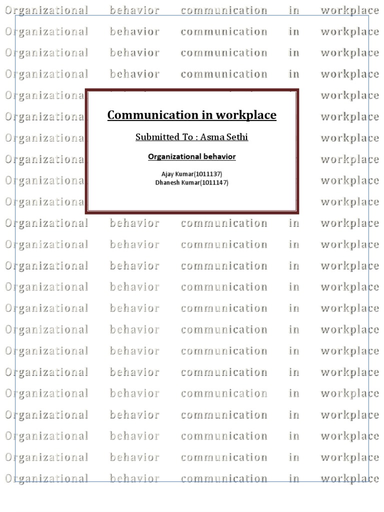 Effective Communication in Workplace | PDF | Nonverbal Communication ...
