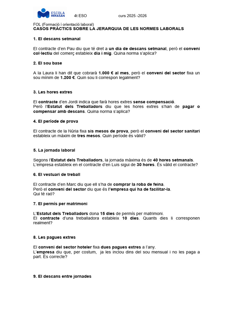 Exercicis Fol (Tema 2, 2025) | PDF