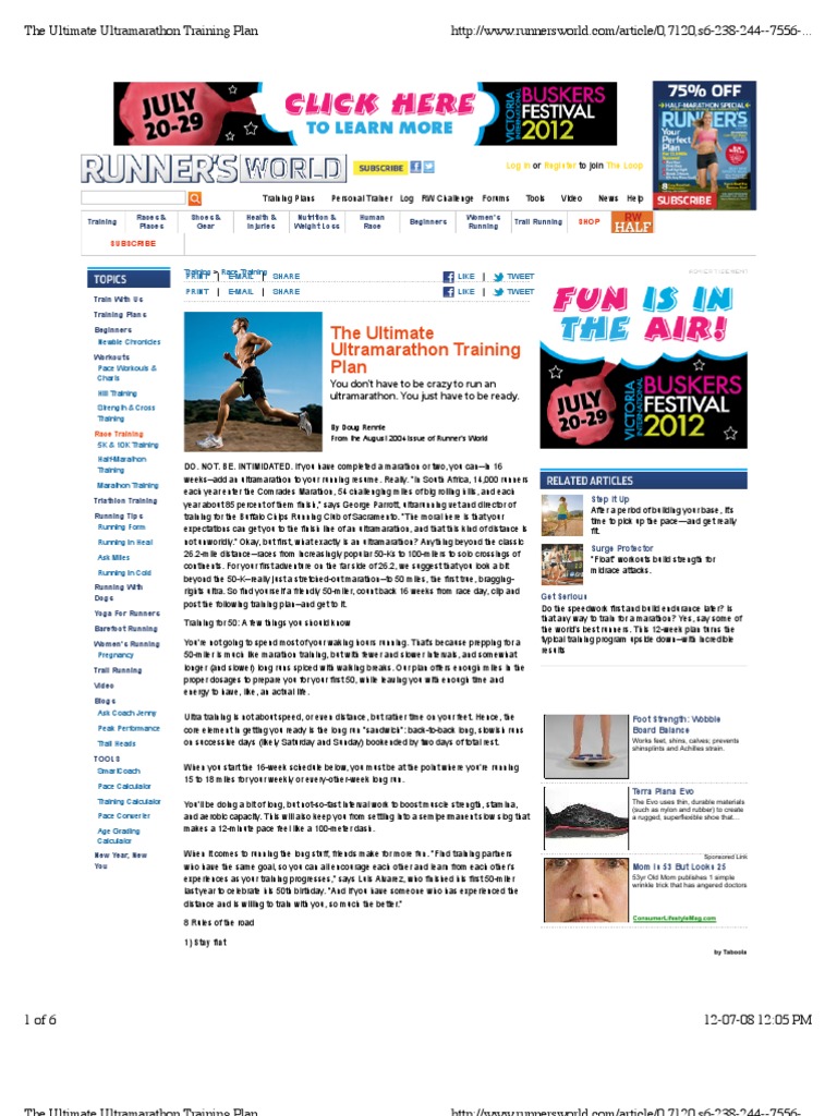 The Ultimate Ultramarathon Training Plan | PDF | Marathon | Trail