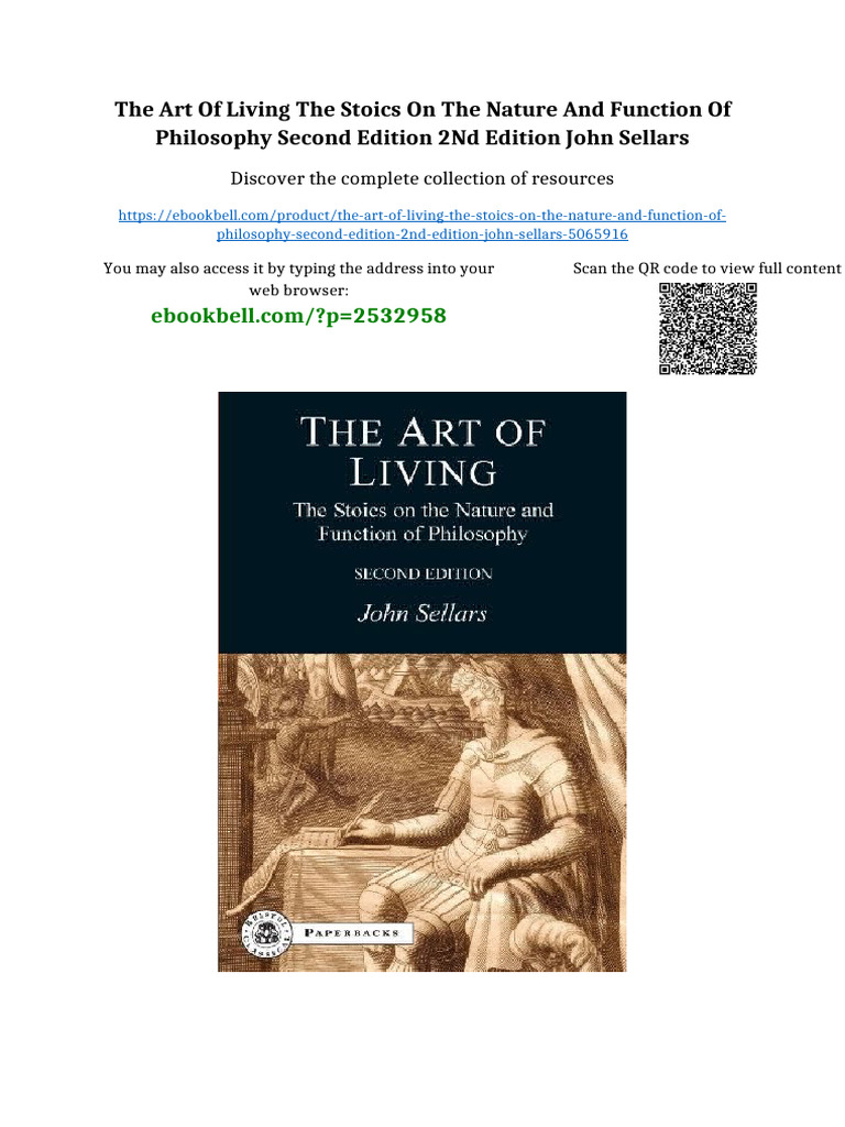 The Art Of Living The Stoics On The Nature And Function Of Philosophy ...