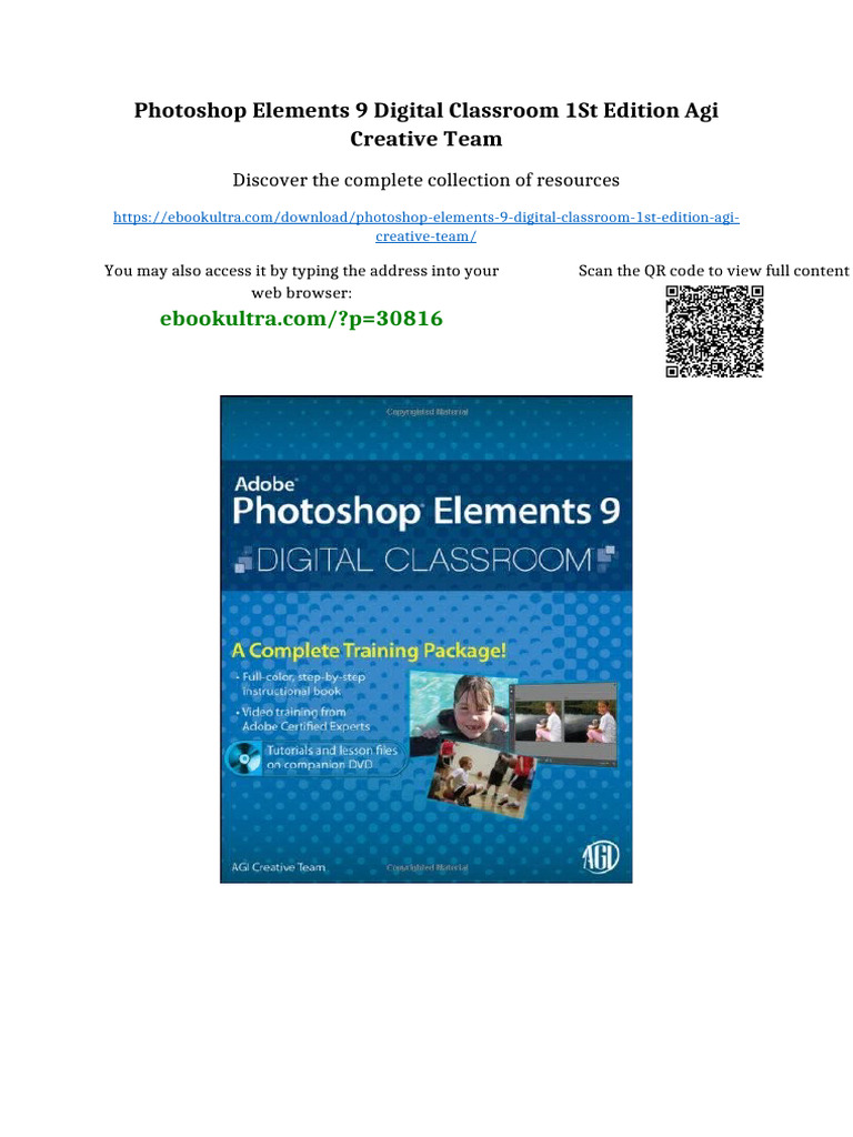 Photoshop Elements 9 Digital Classroom 1st Edition Agi Creative Team ...