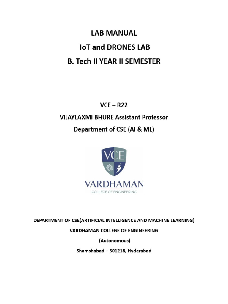 IOT and Drones Manual 1 | PDF | Microcontroller | Information And ...