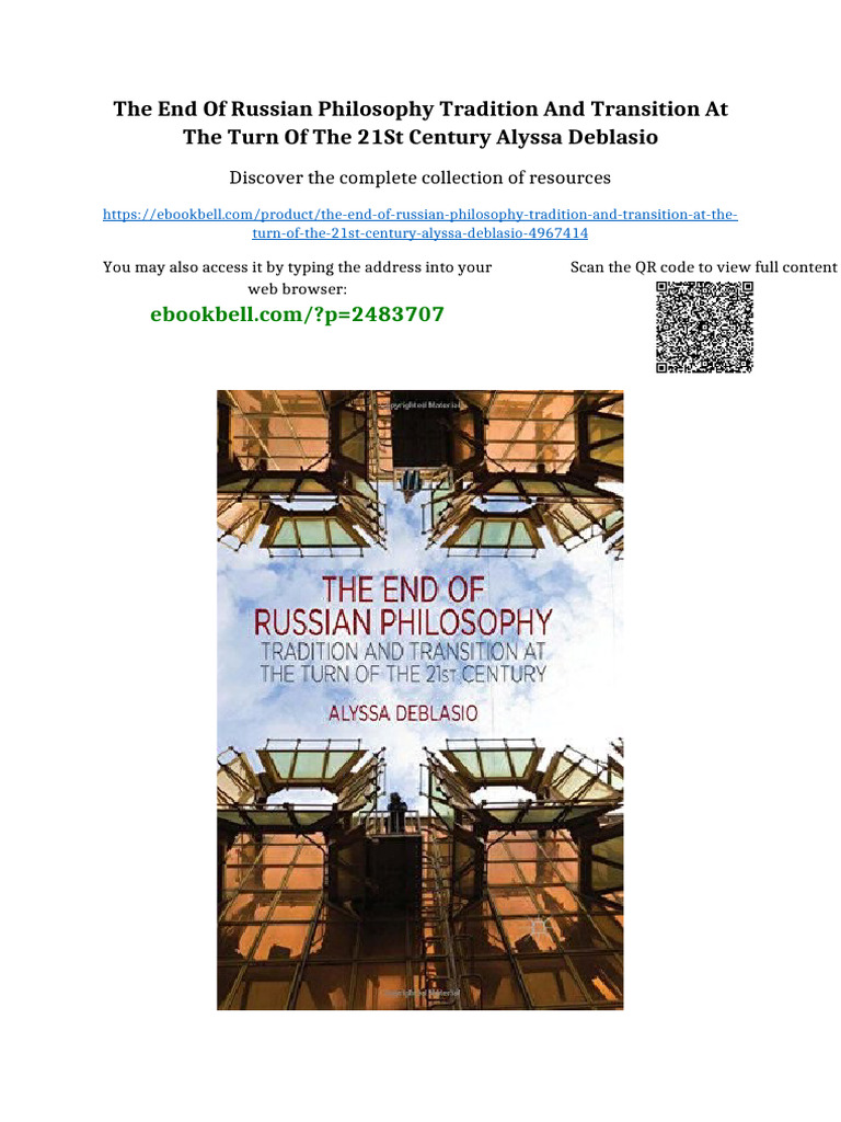 The End Of Russian Philosophy Tradition And Transition At The Turn Of ...