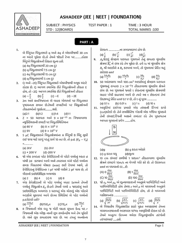 Ashadeep 12th Board Paper Set | PDF