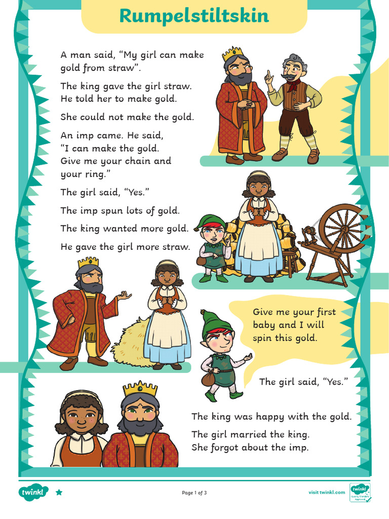 Rumpelstiltskin Differentiated Reading Comprehension Activity | PDF