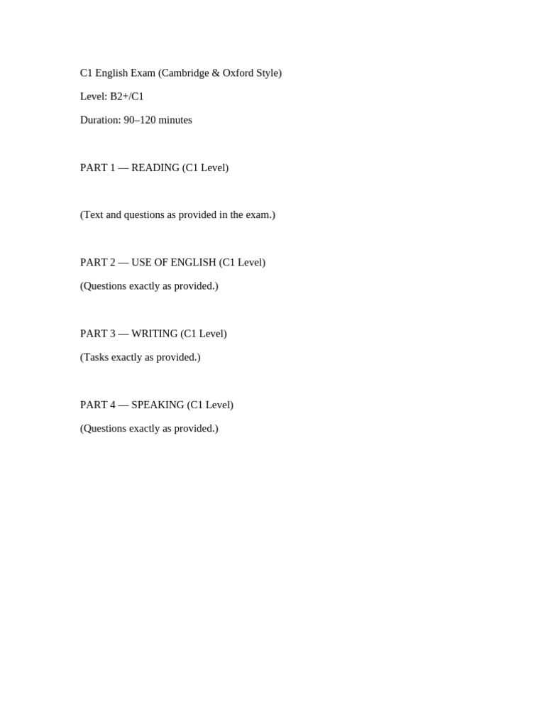 C1 English Exam | PDF