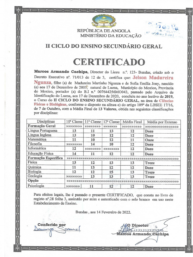 Certificado Jelson | PDF