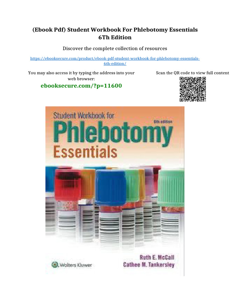 (Ebook PDF) Student Workbook For Phlebotomy Essentials 6th Edition ...