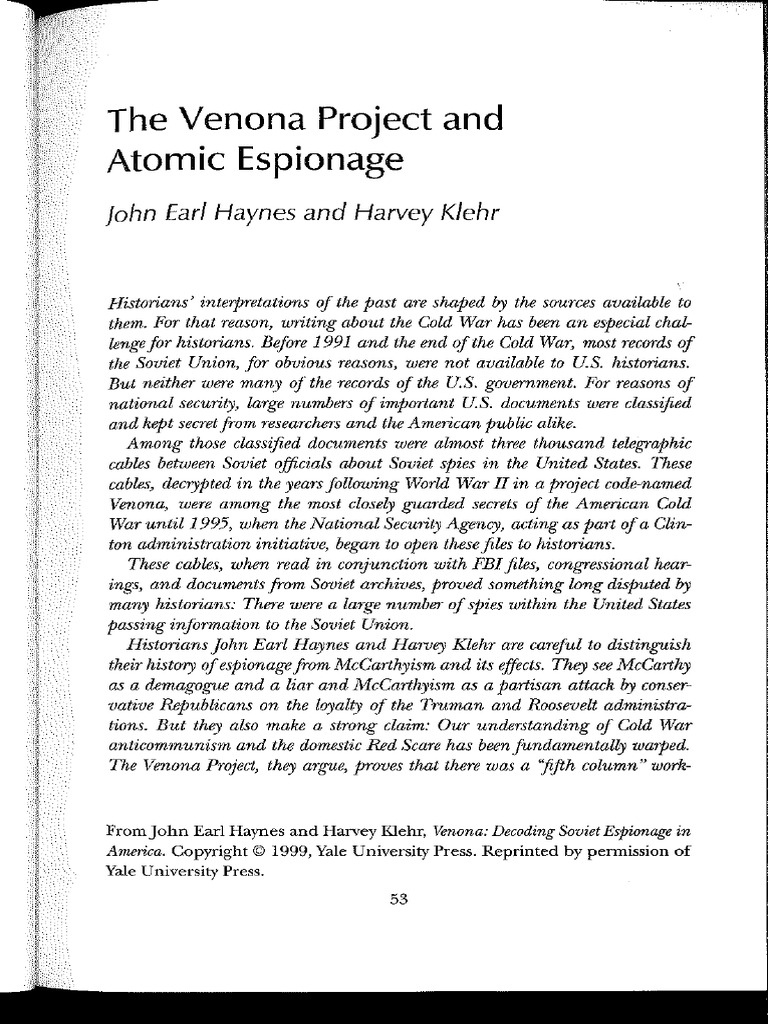 Haynes and Klehr, Venona | PDF