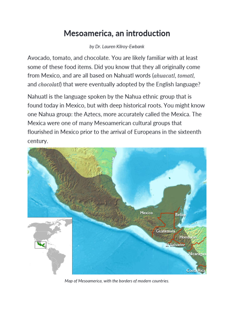 Reading 4 - Mesoamerica, An Introduction | PDF | Mesoamerica | Nahuatl