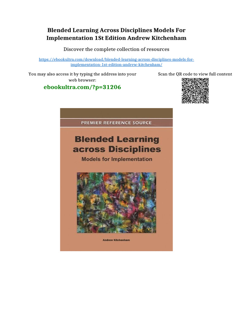 Blended Learning Across Disciplines Models for Implementation 1st ...