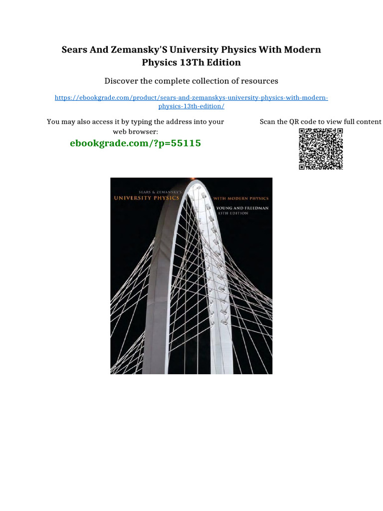 Sears and Zemansky's University Physics With Modern Physics 13th ...