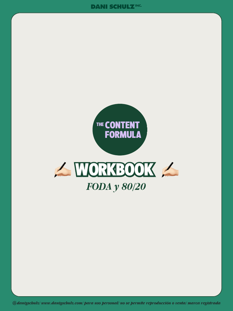 WORKBOOK Rellenable Clase en Vivo 2 the Content Formula 2025 | PDF
