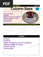 Column Base Plate Design Guide | PDF | Column | Bending