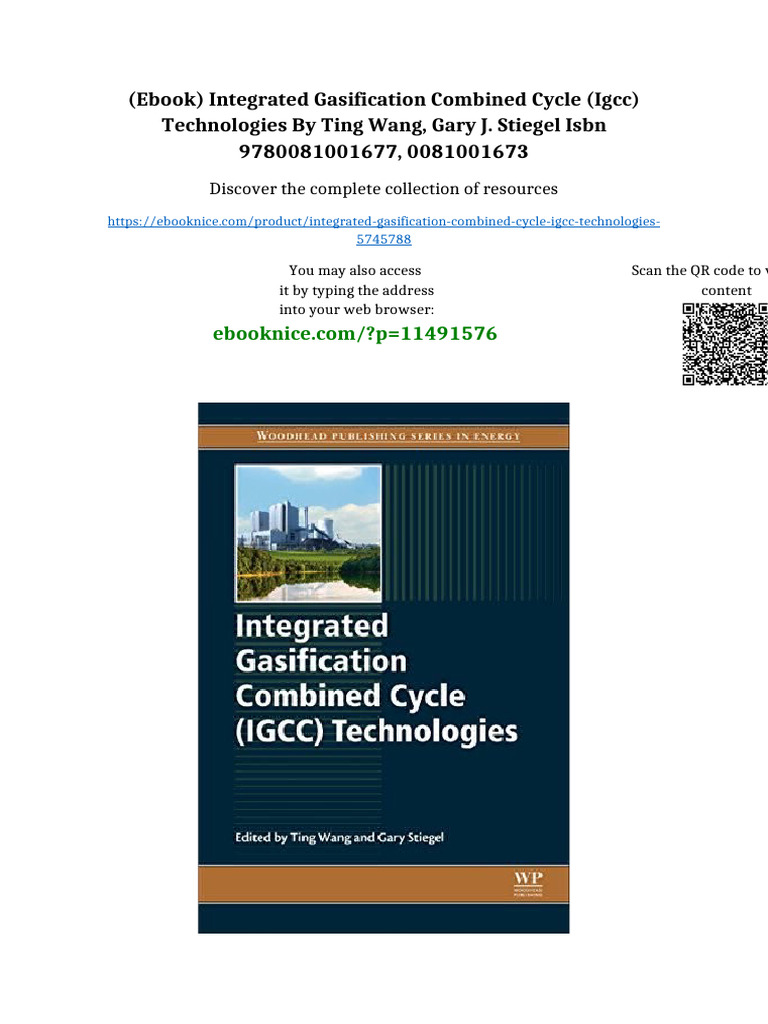 (Ebook) Integrated Gasification Combined Cycle (IGCC) Technologies by ...