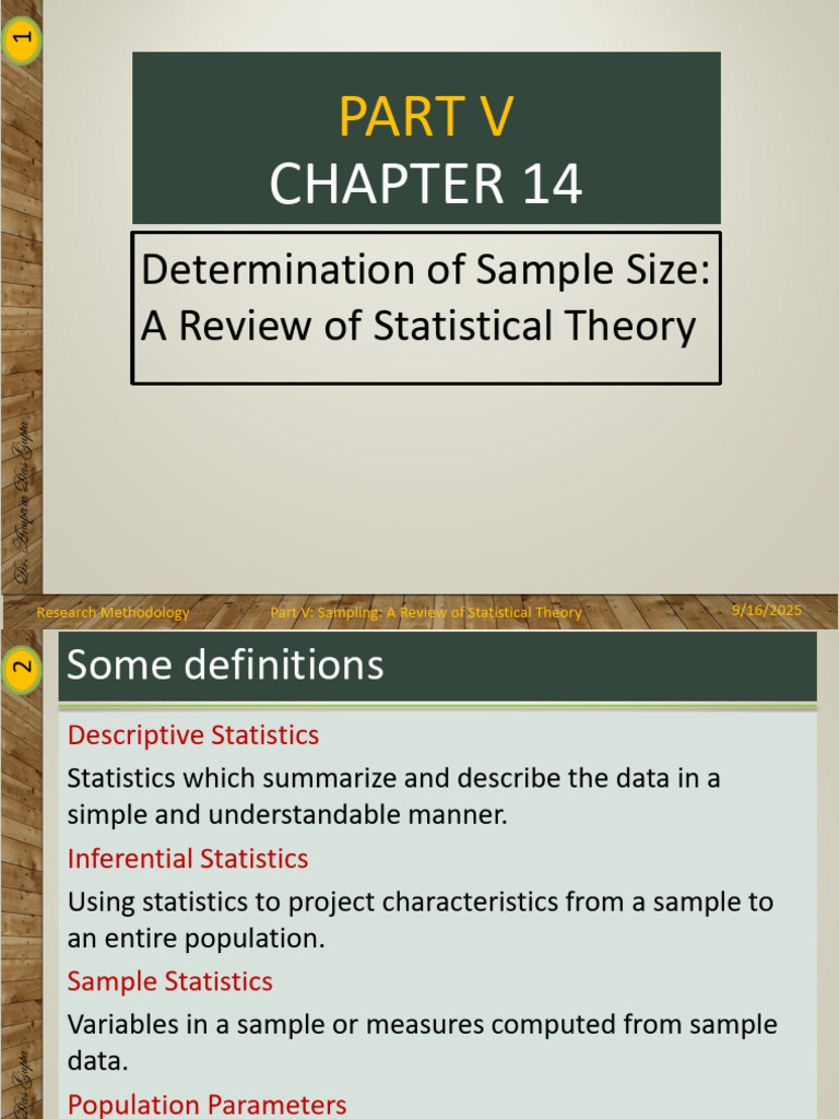 Part V Chapter 14 - Determination of sample size | PDF | Standard Error ...