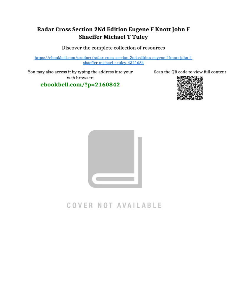 Radar Cross Section 2nd Edition Eugene F Knott John F Shaeffer Michael ...