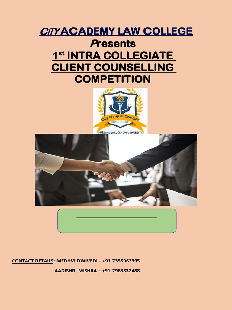 Client Counselling Competition - Brochure | PDF | Advocate