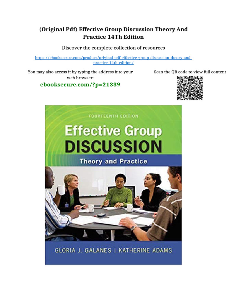 (Original PDF) Effective Group Discussion Theory and Practice 14Th ...