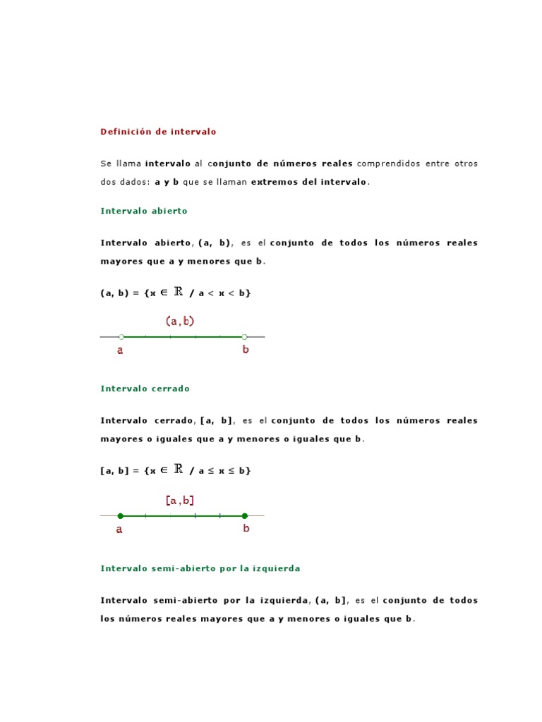 Definición de Intervalo | PDF