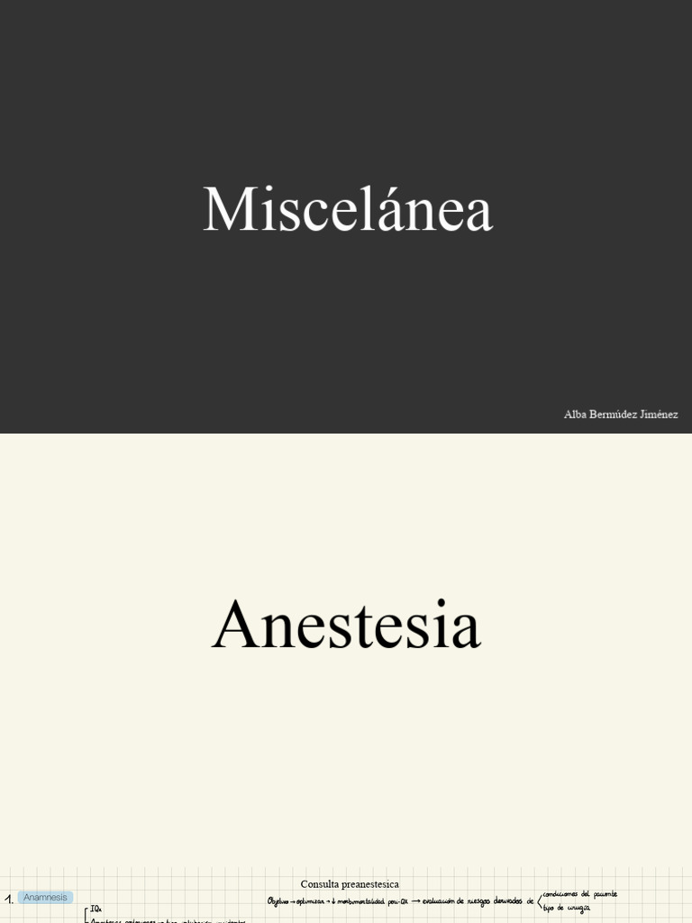 Miscelánea | PDF | Anestesia | Medicina CLINICA