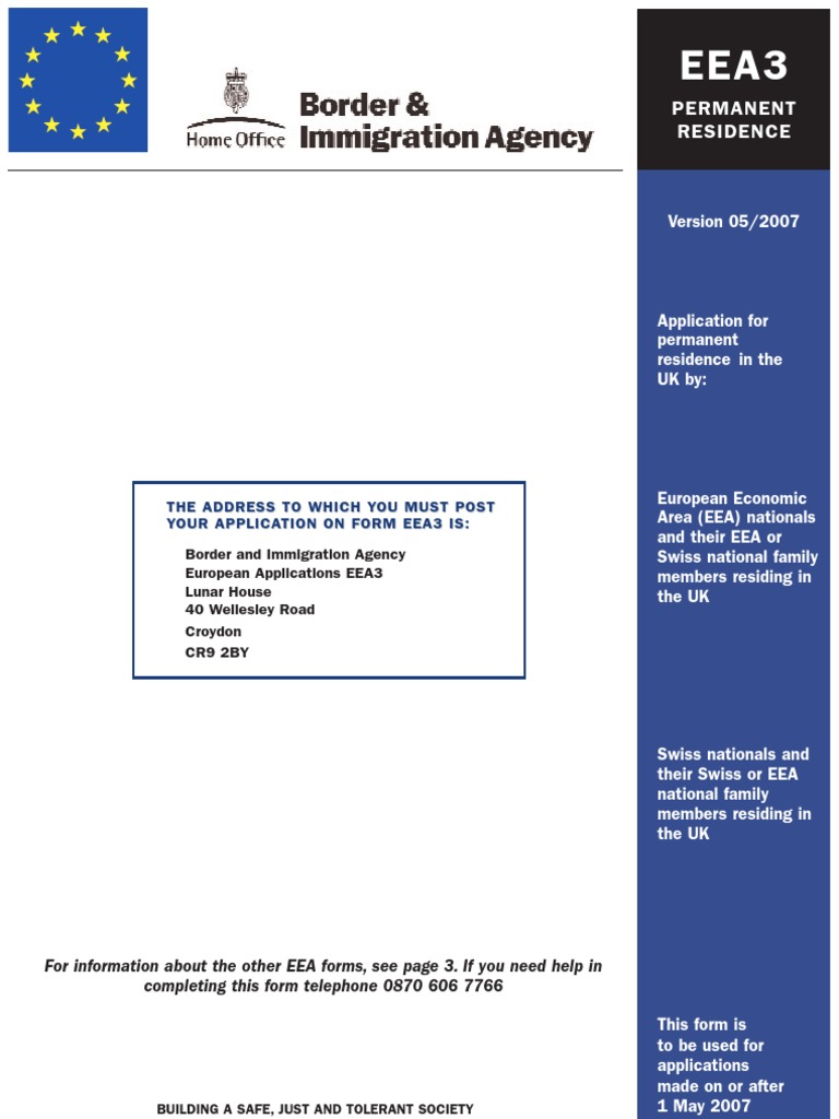 EEA3: Application for UK Permanent Residence | PDF | War Crime ...